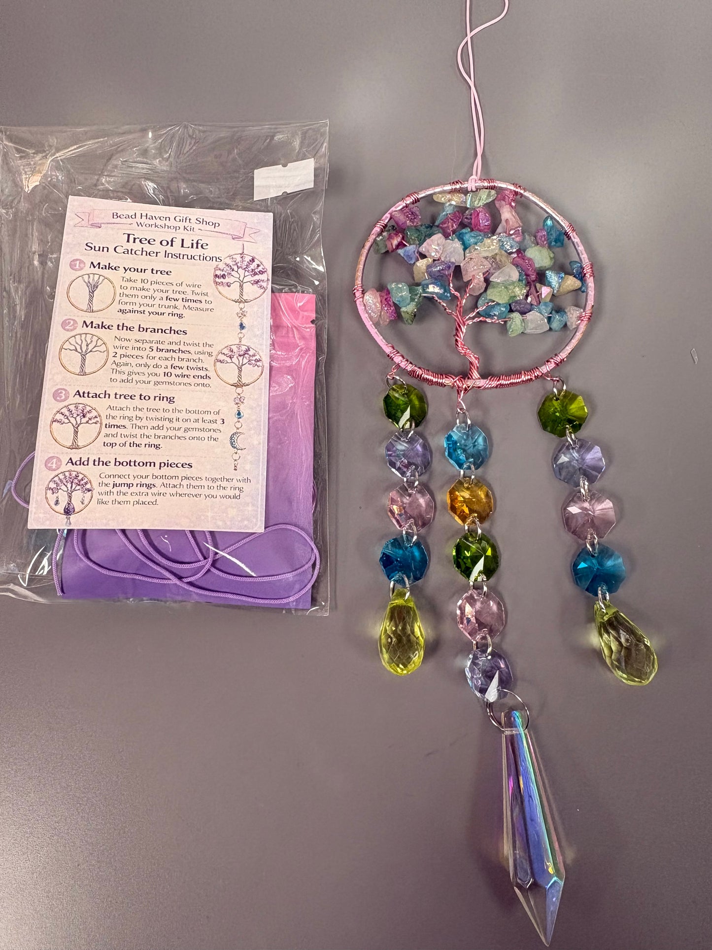 Tree of Life Suncatcher DIY Kit – Beaded Crystal Kit | The Pink Bead S ...